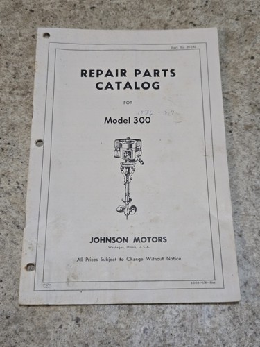 Vintage Johnson Outboard Boat Motor Parts Catalog 1935-36 Model 300 3 ...