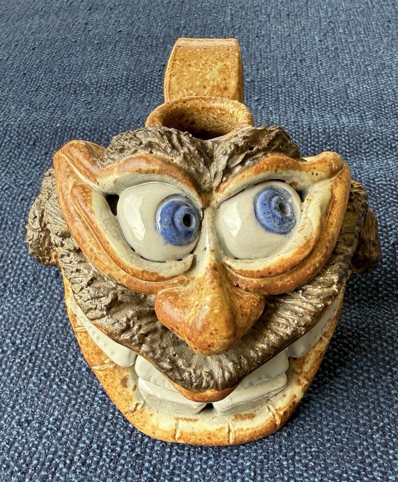 Tom Phelps Studio Ugly Face Mini Jug Handle Handmade Pottery 2001 ...