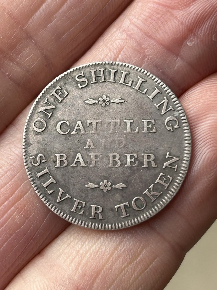 1811 York Cattle and Barber Silver Shilling Token Coin | eBay UK