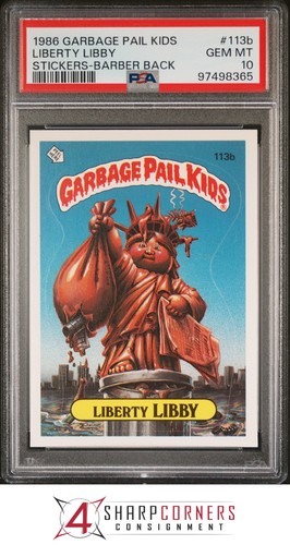 1986 GARBAGE PAIL KIDS STICKERS #113b LIBERTY LIBBY SERIES 3 BARBER ...