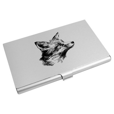 'Fox Looking Up Portrait' Business Card Holder / Credit Card Wallet ...