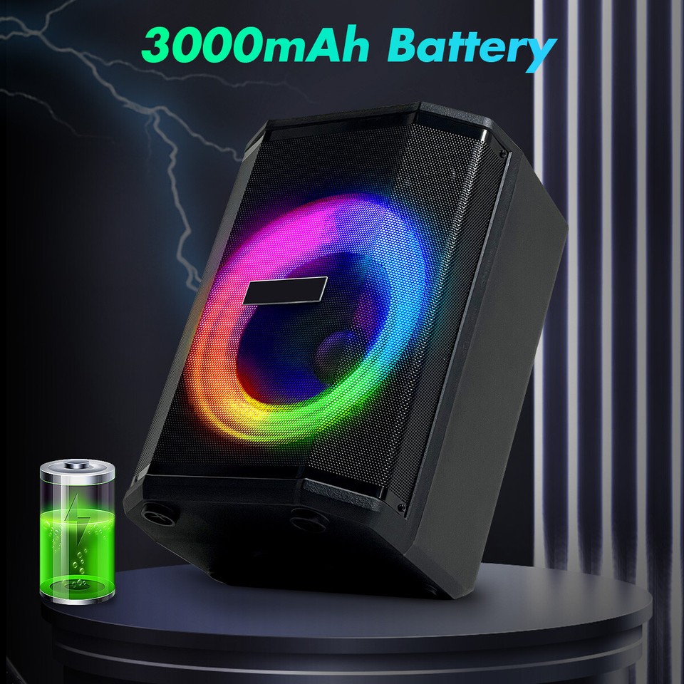 2400W Portable Bluetooth Speaker Powerful Sound Deep Bass 8'' Loud ...