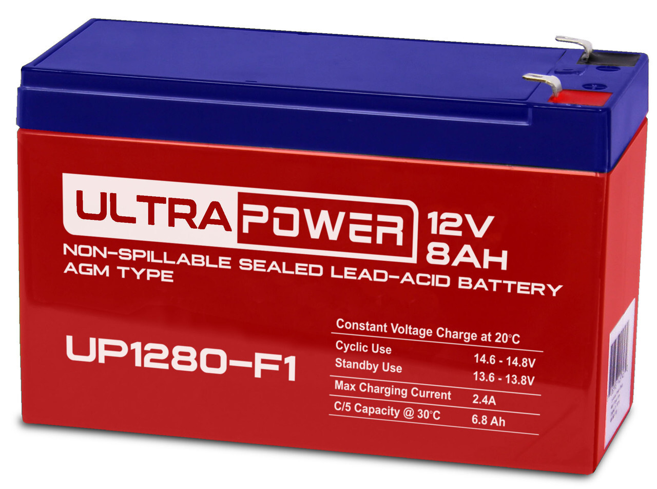 ULTRAPOWER UP1280-F1 12V 8Ah F1 AGM Battery - 2 Pack | eBay