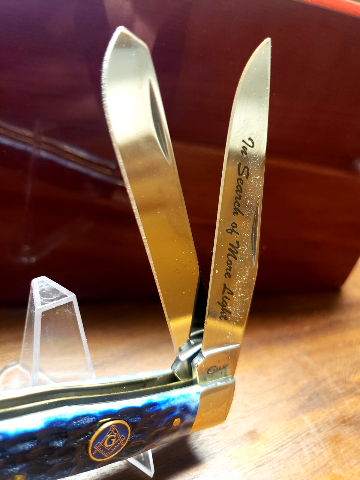 Case XX Masonic Trapper Knife Blue Bone Freemason In Search Of More ...