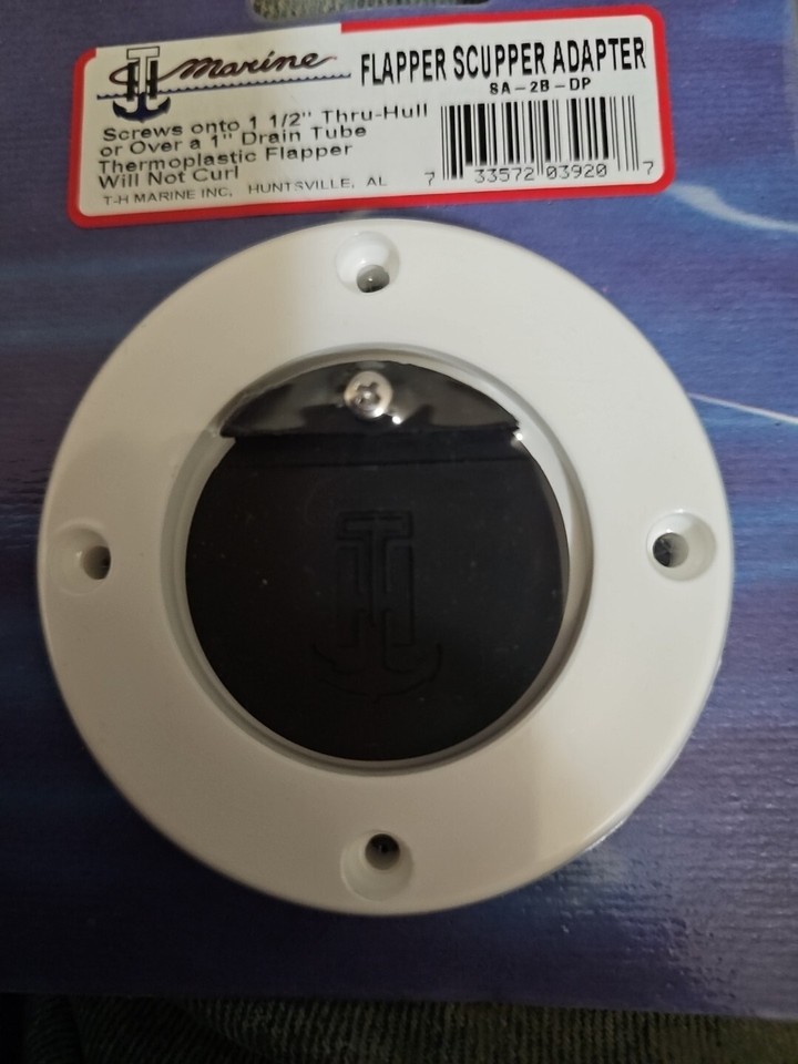 Free Shipping 1 T-H Marine SA-2B-DP Flapper Scupper Adapter White Black ...