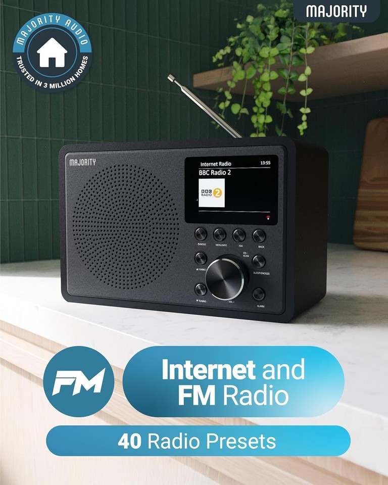 Internet Radio for Home with WiFi and AM/FM | DSP Speaker Perfect for ...