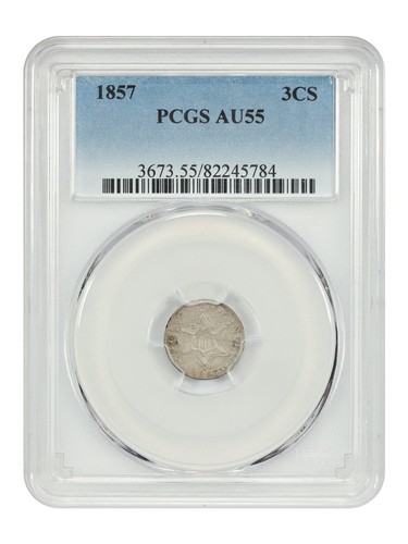 1857 3CS PCGS AU55 - Three Cent Silver | eBay
