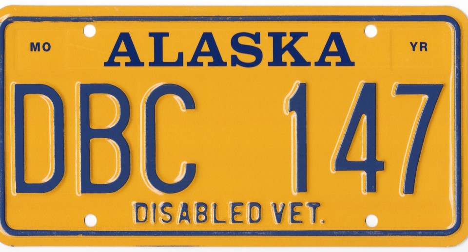 Alaska Disabled Veteran License Plate Tag AK VET | eBay