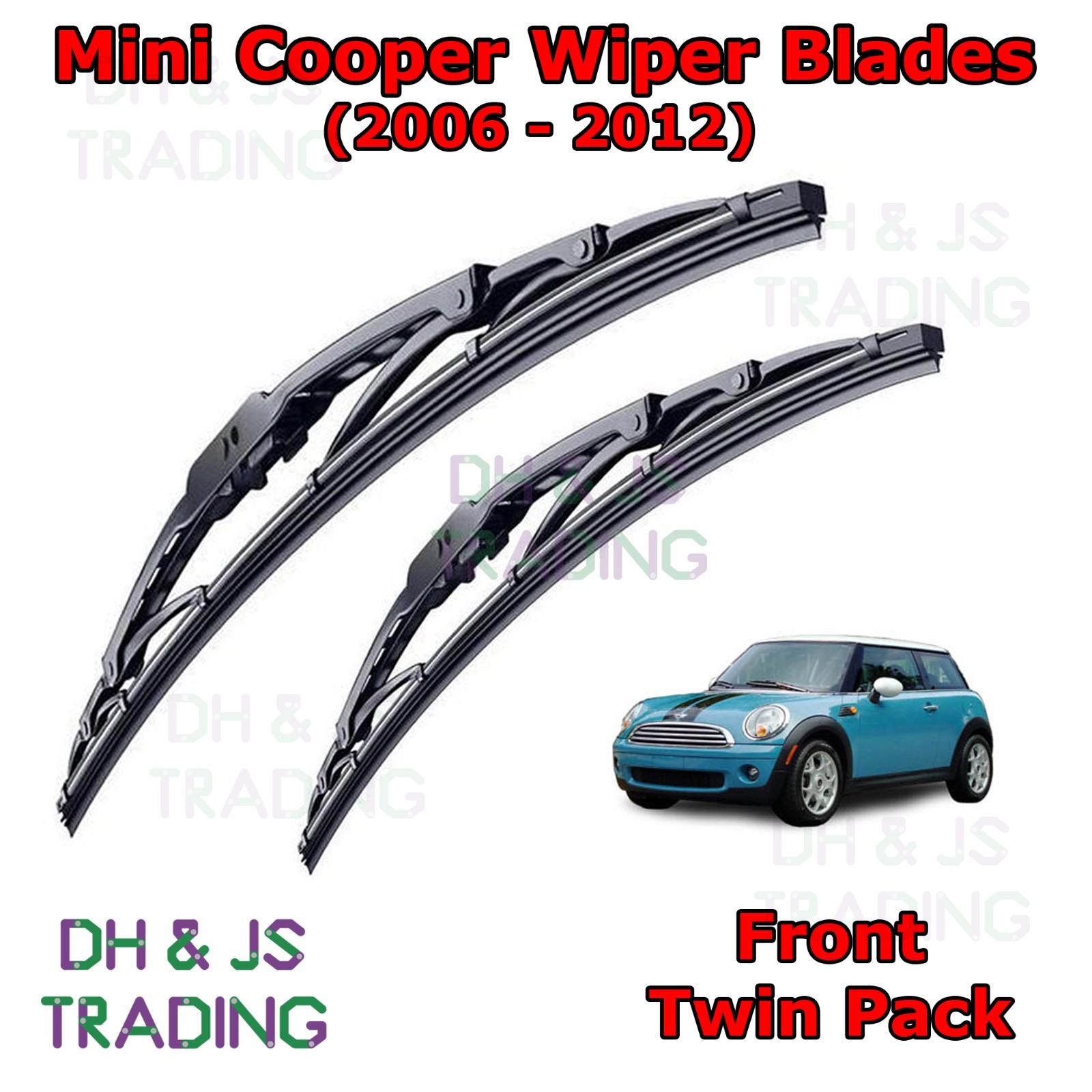 (06-12) Mini Cooper D R56 Front Wiper Blades Windscreen 19" 19" Hook ...