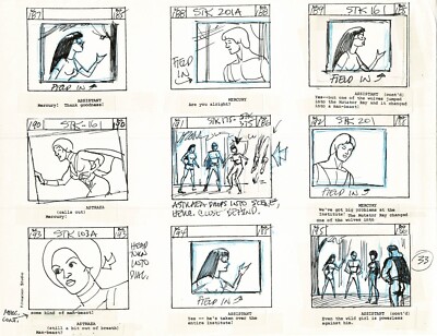 Young Space Sentinels 1977 Production Animation Storyboard Page ...