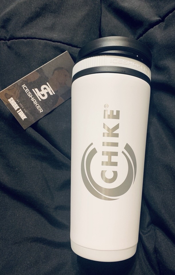 CHIKE - ICESHAKER 26oz Insulated Steel Shaker Blender Bottle White New ...
