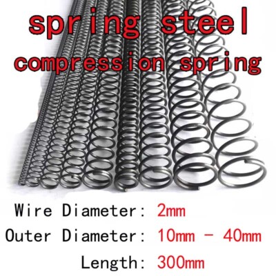 1pcs 300mm Length 2mm Wire Diameter 10mm-40mm OD Spring Steel ...
