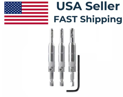 Snappy Tools 3pc Self Centering Hinge Drill Bit Set 1/4" Hex Part ...