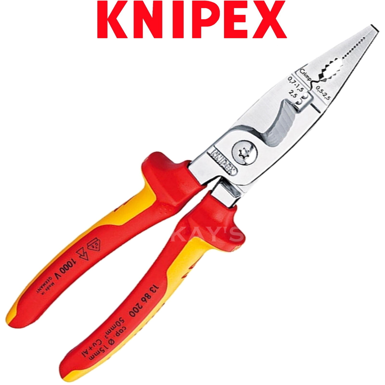Knipex VDE Electrical Installation Pliers 200mm Insulated Up To 1000V ...