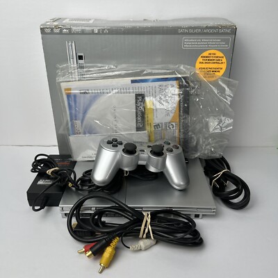 PlayStation 2 Slim Console - SCPH-79001 - Silver - PS2 - Complete CIB ...