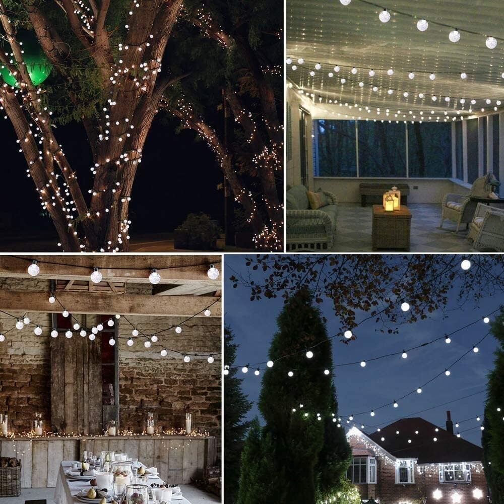 100 LED 12M String Lights solar Retro Bulb Garden Fairy Ball Hangin ...