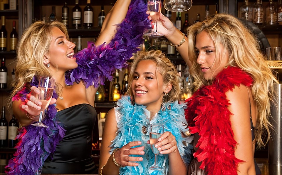 Colorful Feather Boas 6 Packs, 6.6ft Turkey Feather Boa for Women for ...