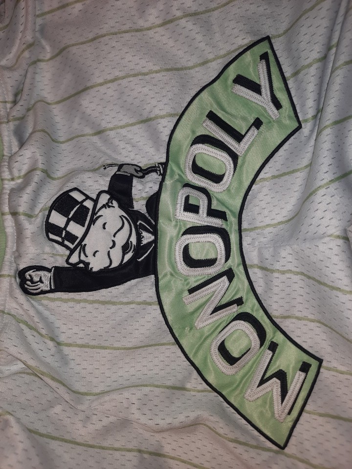Monopoly Game Shorts ~ XL ~ Green Pinstripe ~ Logo ~ missing drawstring ...
