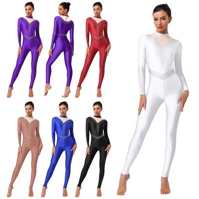 Women Leotard Holiday Jumpsuit Acrobatics Bodysuit Rhythmic Costume ...