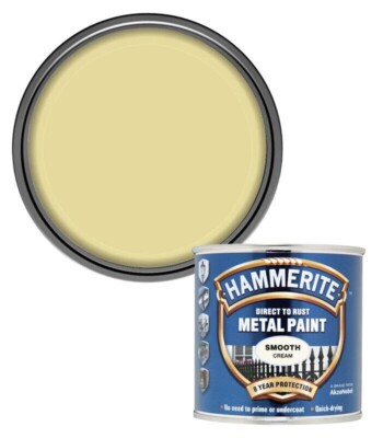 Hammerite Direct to Rust Smooth Metal Paint 250ml Cream | eBay UK