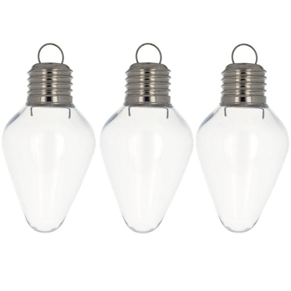 Clear Plastic Fillable Light Bulbs