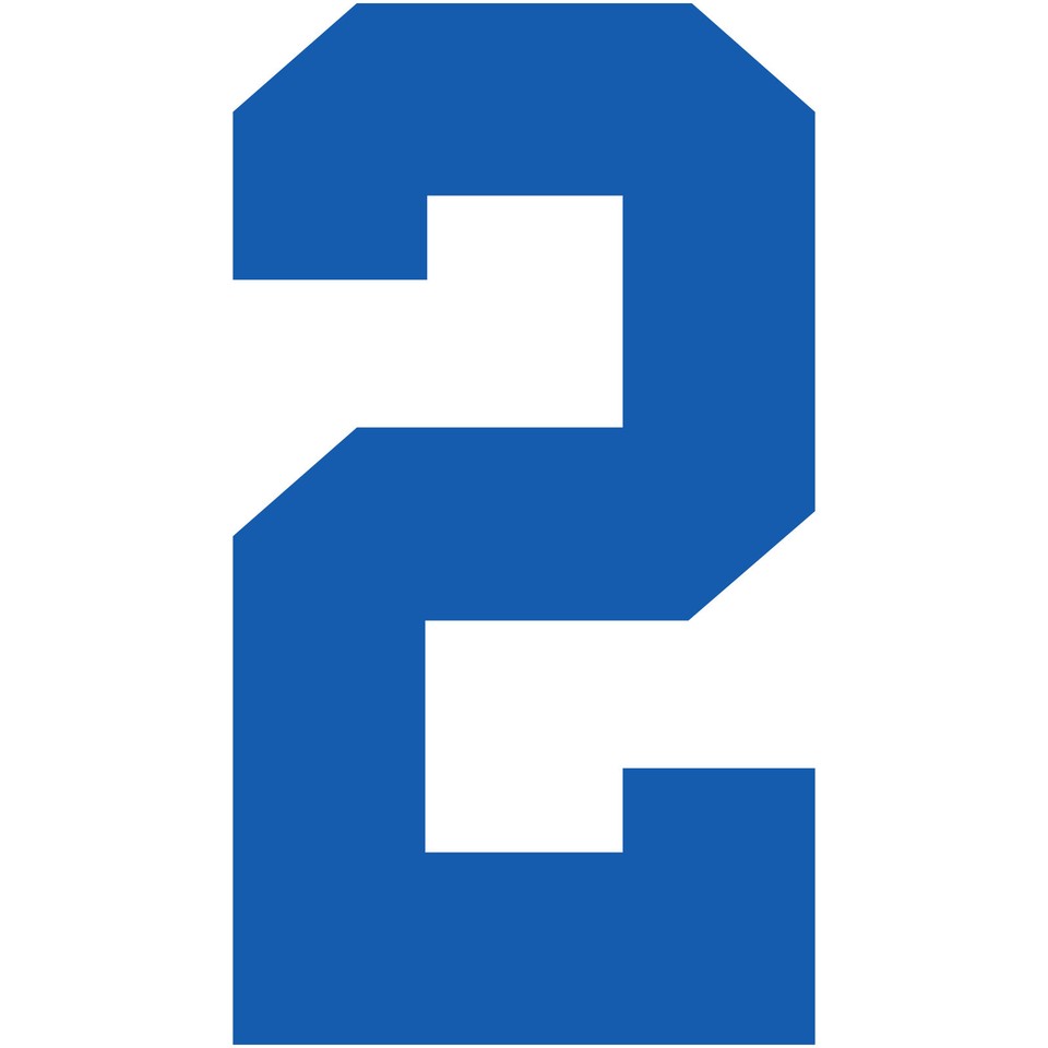 Varsity Number 2 Decal Sticker Vinyl Window College Athletic Letters ...