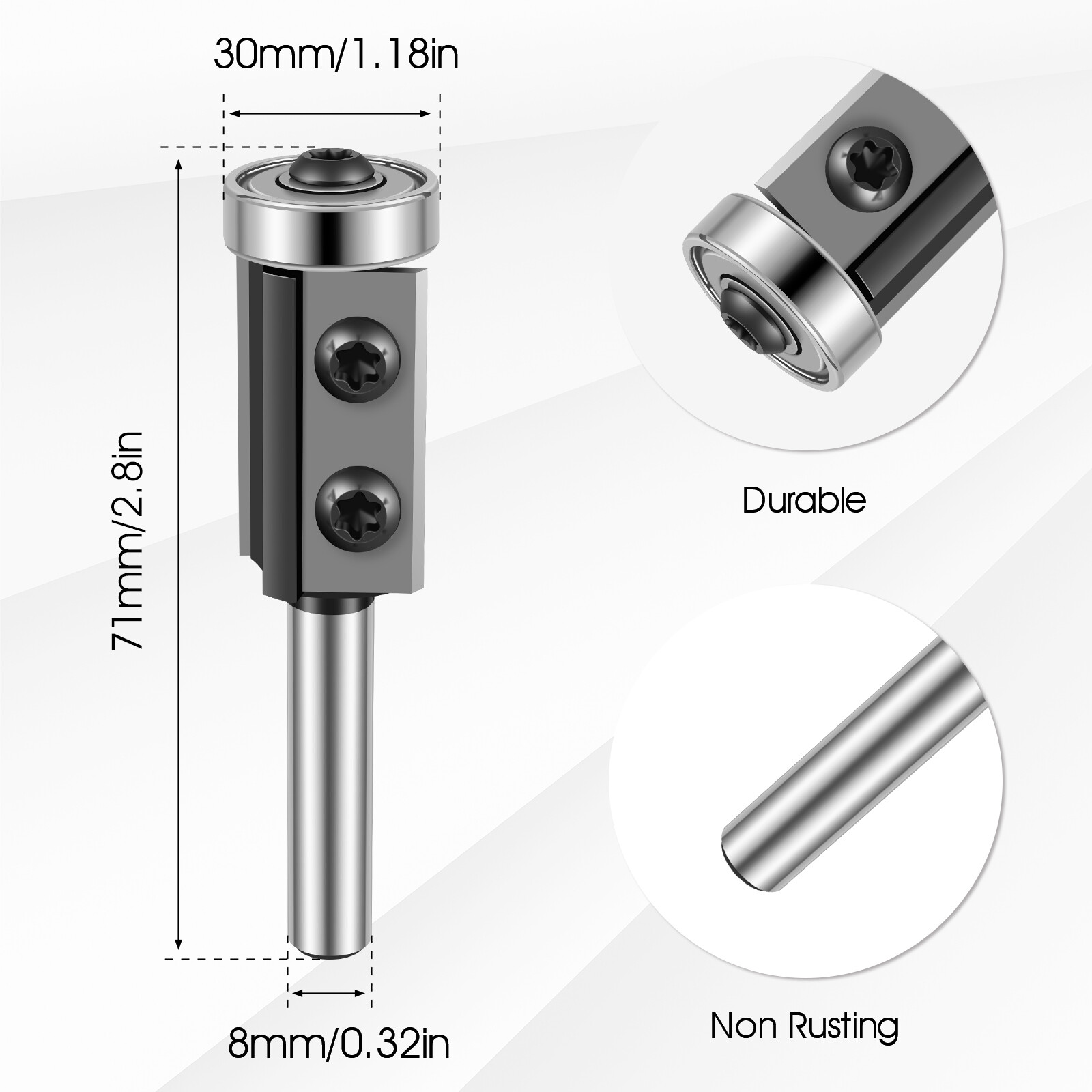 Woodworking Milling Cutter Alloy Flush Trimming Cutter Durable Edged ...