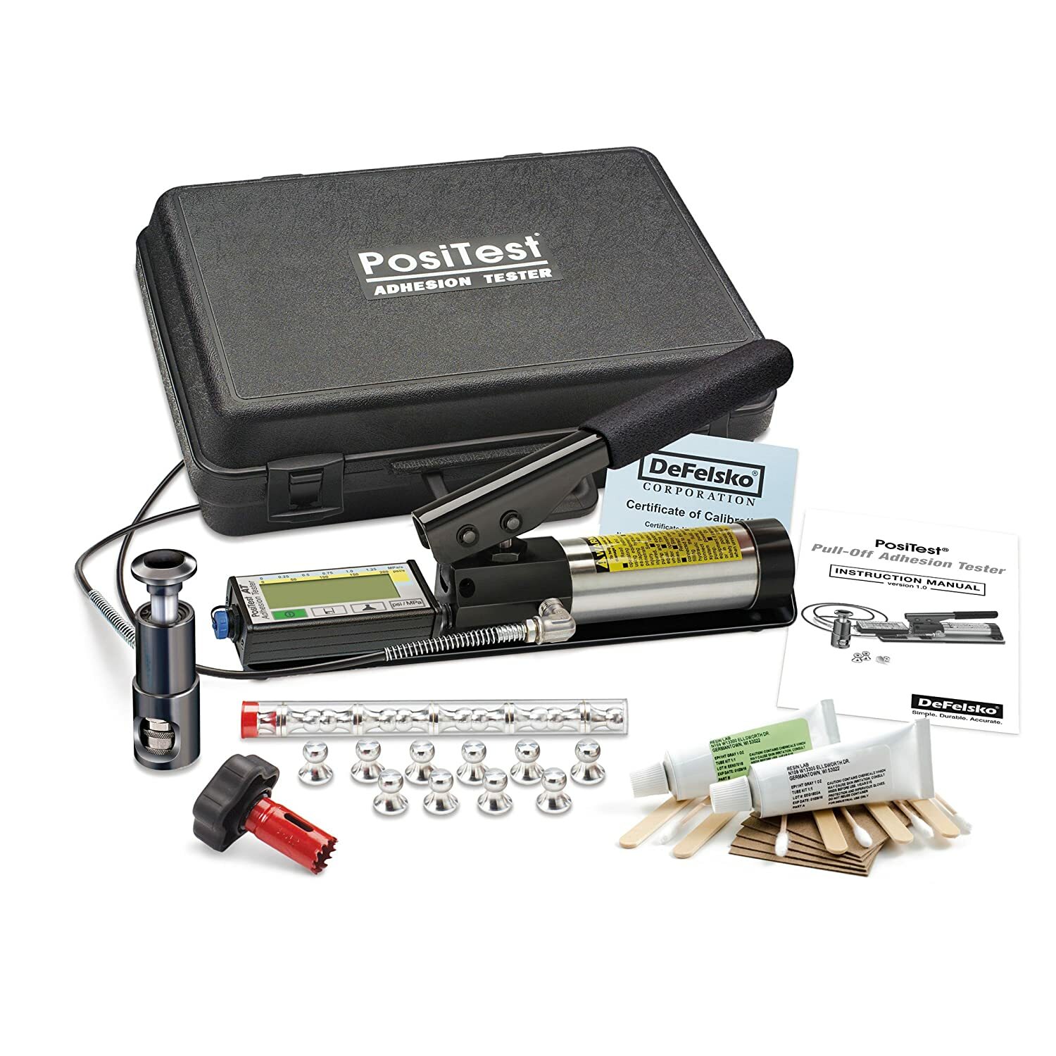 DeFelsko ATM20A PosiTest ATM20 Manual Pull-off Adhesion Tester with ...