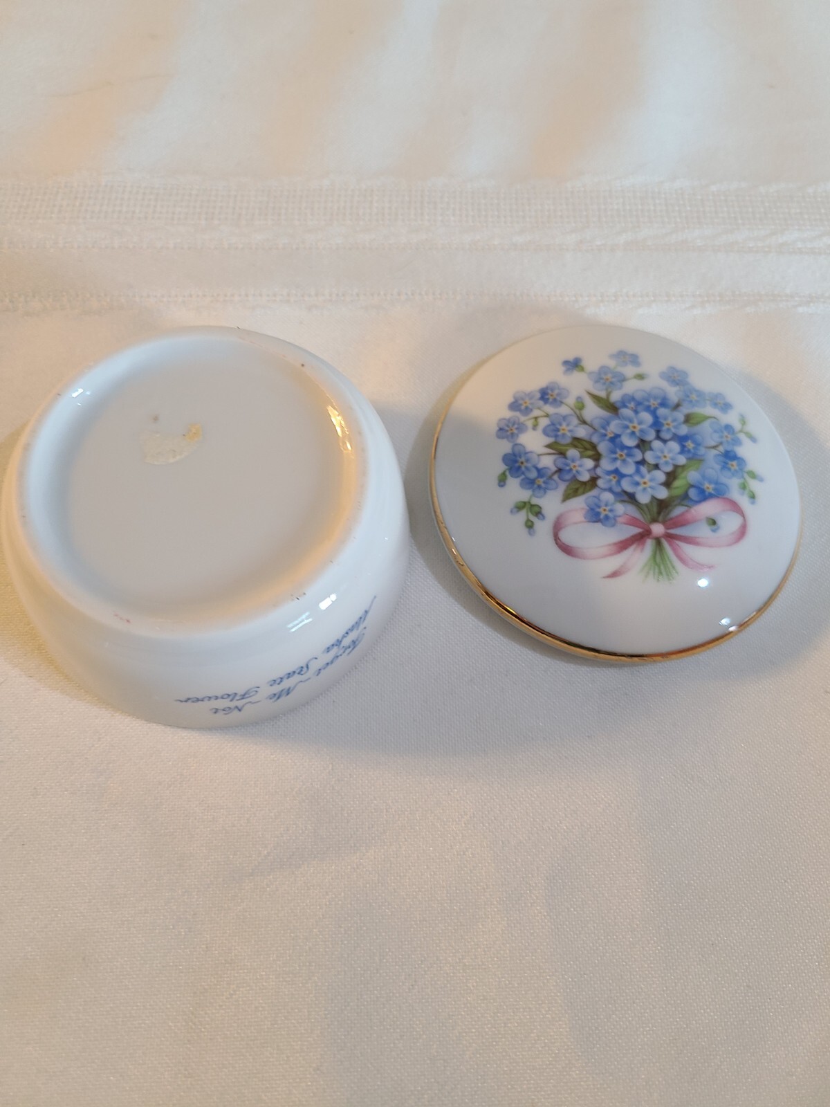 Vintage Forget Me Not Alaska State Flower Porcelain Trinket Box | eBay