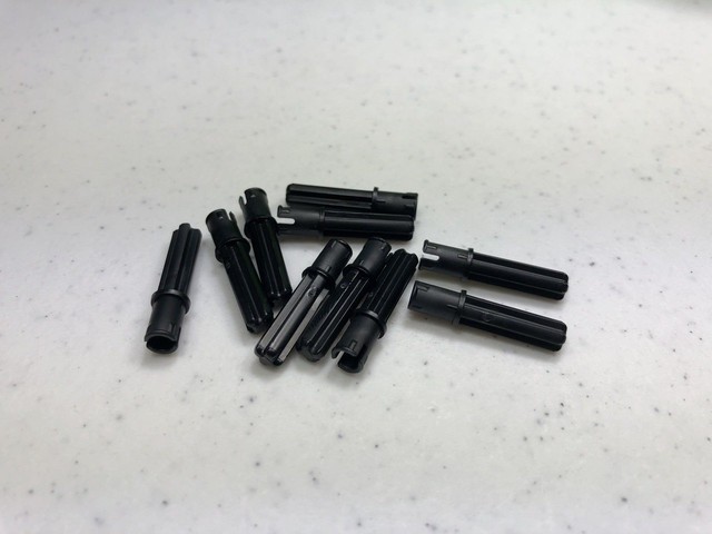 50 LEGO Black Technic Axle Pin 3l With Friction Ridges 18651 MOC Parts ...