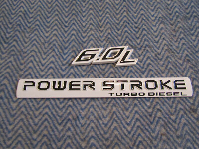 6.0L 6.0 POWER STROKE TURBO DIESEL EMBLEM FITS FORD F250 F350 BLACK ON ...