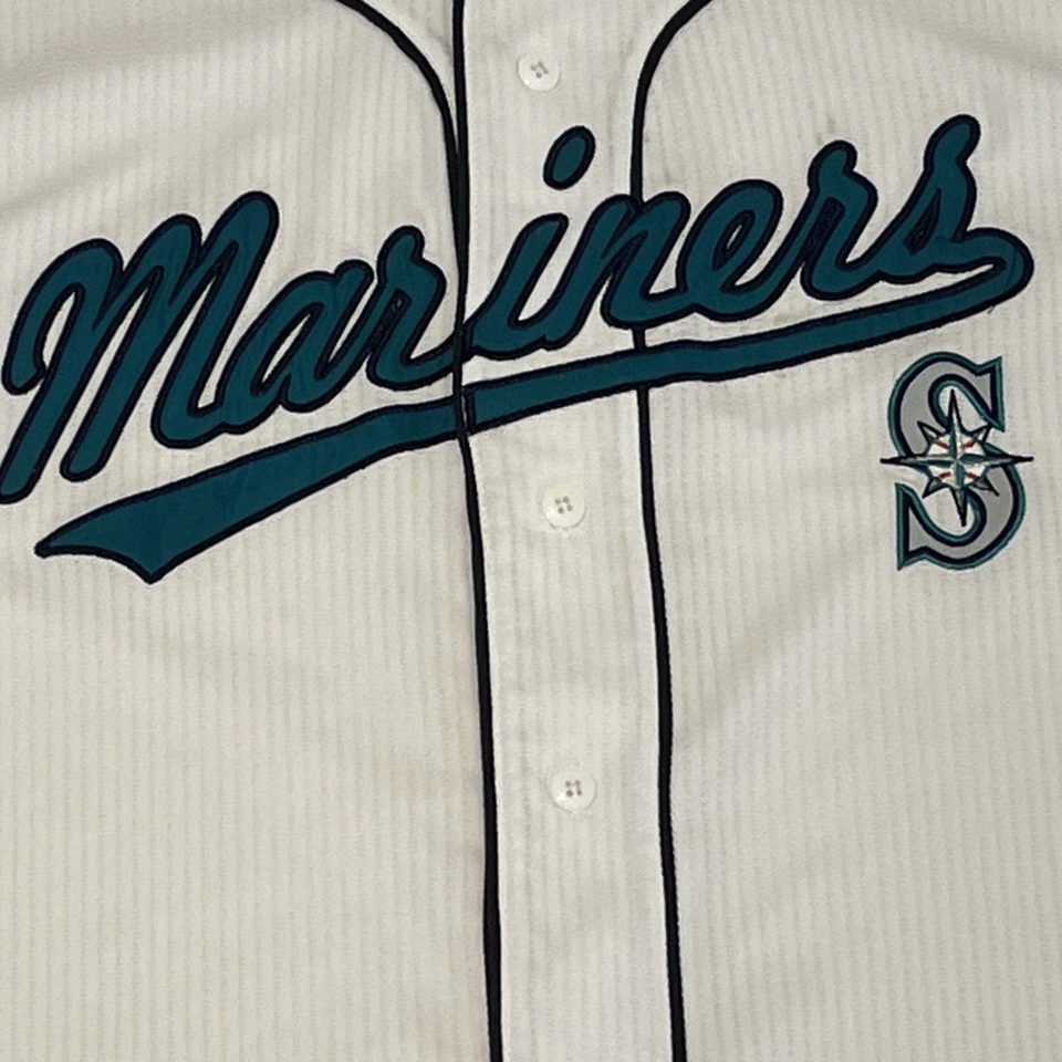 Seattle Mariners White TRUE FAN SERIES Buttun Up Jersey Size XL | eBay