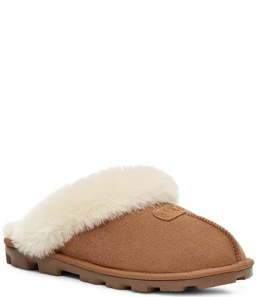 UGG COQUETTE SUEDE SIGNATURE LOGO DETAIL COLD WEATHER SLIPPERS - Sale ...