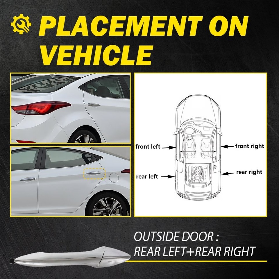 For Hyundai Elantra 2011-16 Outside Exterior Door Handle Rear LH RH ...
