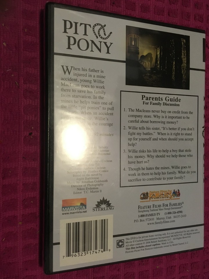 BRAND NEW!! Pit Pony DVD Feature Films For Families RICHARD DONAT ...