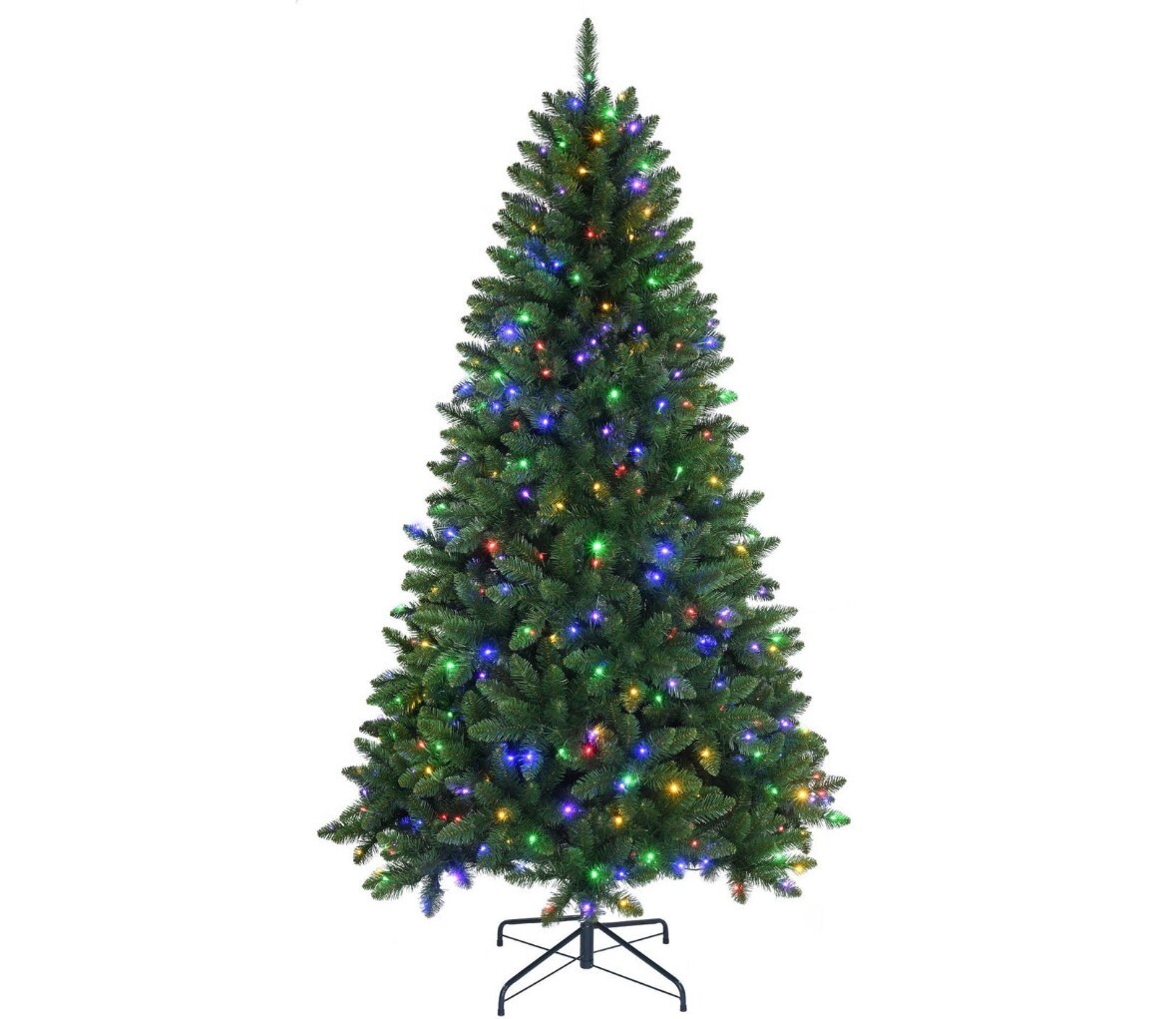 7-Foot Pre-Lit Braxton Fir Christmas Tree - Green | 1066 Branch Tips ...