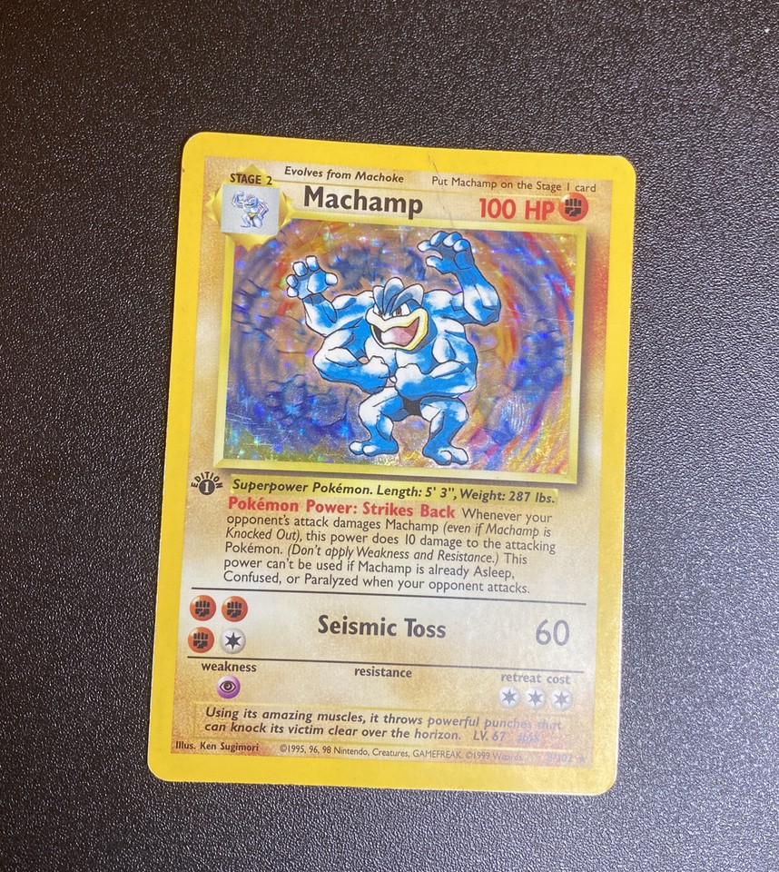 Machamp 1st Edition Base Set Holographic Pokemon Card PSA Unconfirmed ...