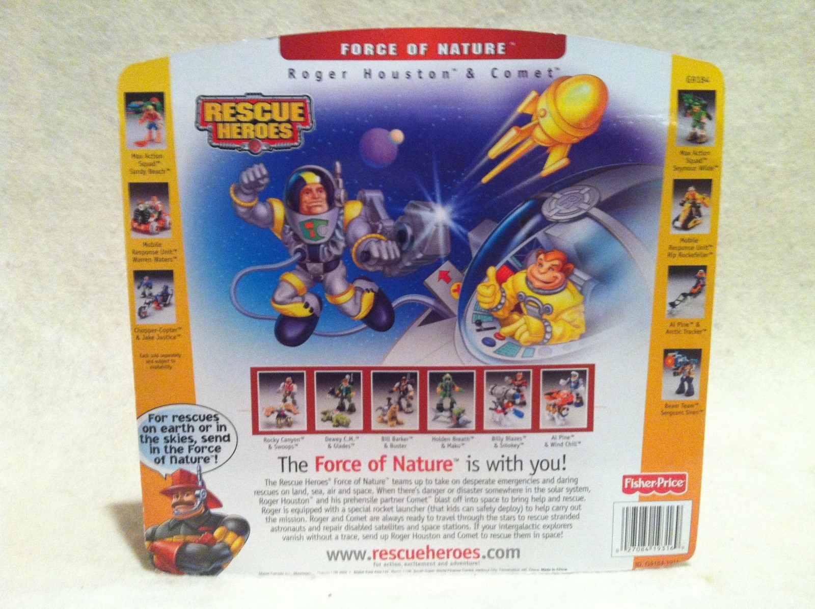 G9184 Fisher Rescue Heroes Force of Nature Roger Houston Comet Monkey ...