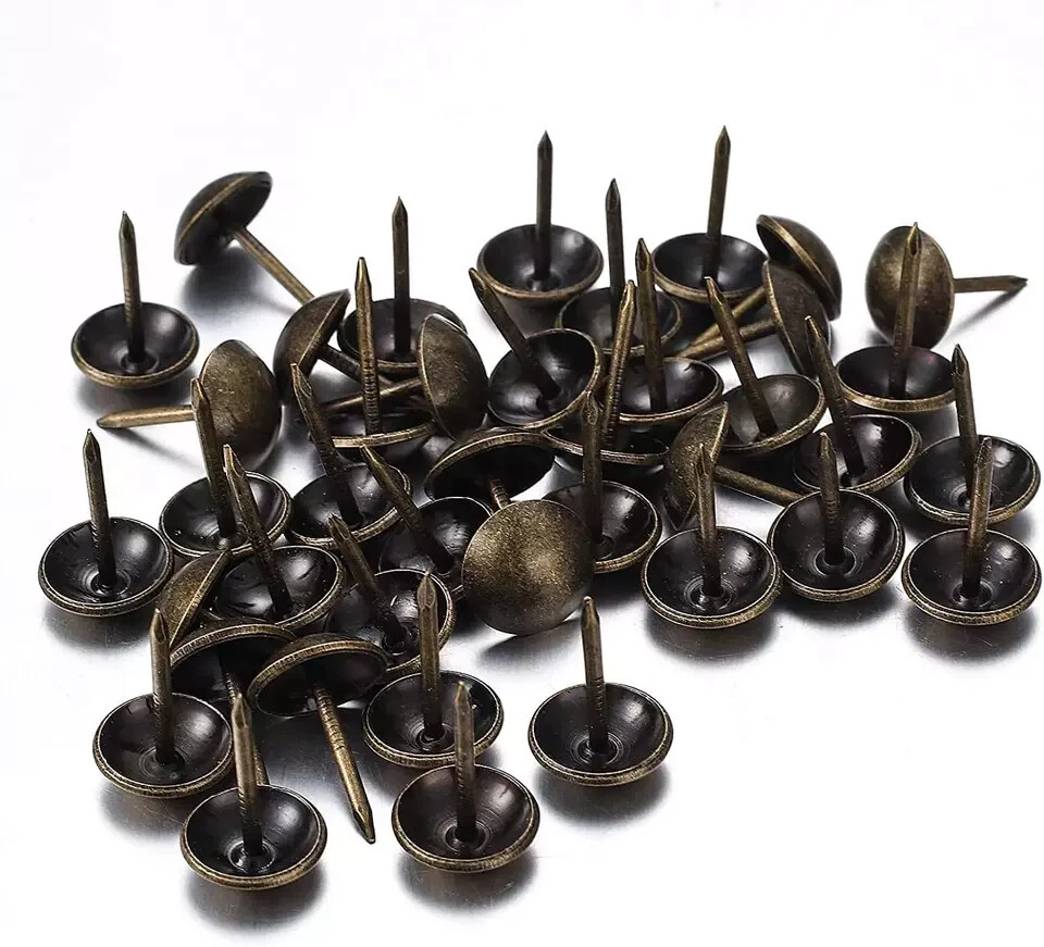 250 Pcs Upholstery Tacks, Decorative Furniture Tacks, Round Head Bronze ...