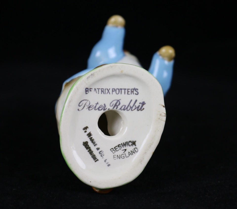 Beatrix Potter Peter Rabbit Beswick Figurine Gold Oval BP2 | eBay