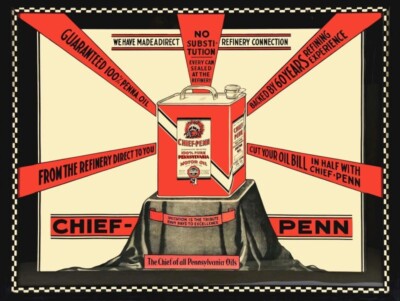 Chief Penn Motor Oil NEW Sign 30 x 40" XXL Size: The Chief of All PA ...