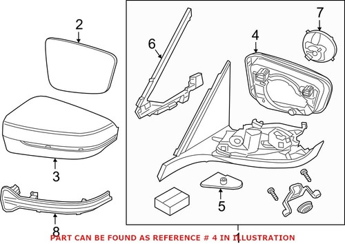Genuine OEM Front Passenger Right Door Mirror Trim Ring For BMW ...
