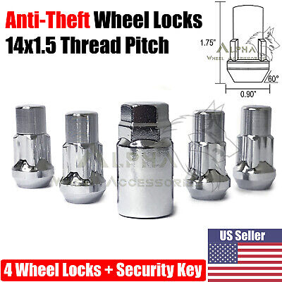 4 Chrome Wheel Locks 14x1.5 For Chevy GMC Silverado Sierra 1500 ...