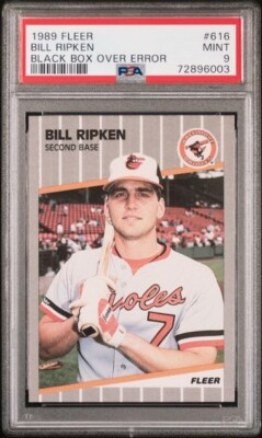 Bill Ripken 1989 Fleer FU¢# Face Black Box Over Error - PSA 9 | eBay