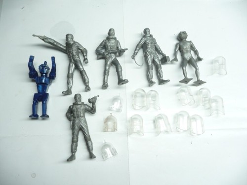 MARX TOYS VINTAGE 4 INCH SPACE MAN PLAYSET FIGURES WITH HELMETS PLUS ...