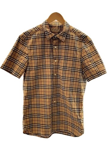 Mens Burberry CLASSIC CHECK SHIRT Short Sleeve Shirt M Cotton Camel ...