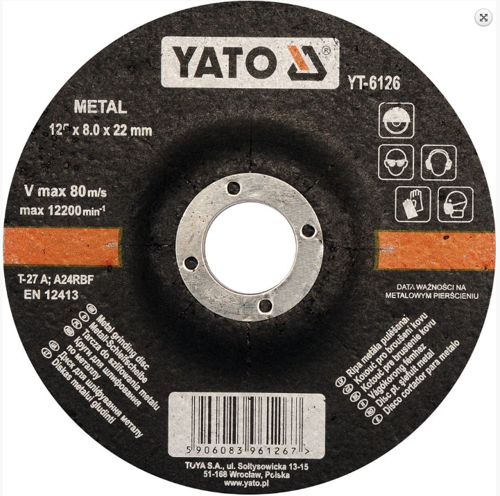 Angle Grinder Fan Washer 125x8x22 Sanding Disc Grinding Disk Metal ...