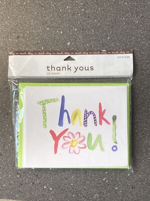 Target Green Floral Thank You Cards 12 Count | eBay