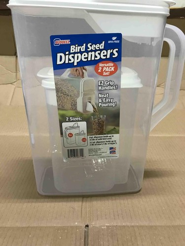 Buddeez 8 Qt and 3.5 Qt Bird Seed Dispenser Set - Set of 2 Containers ...
