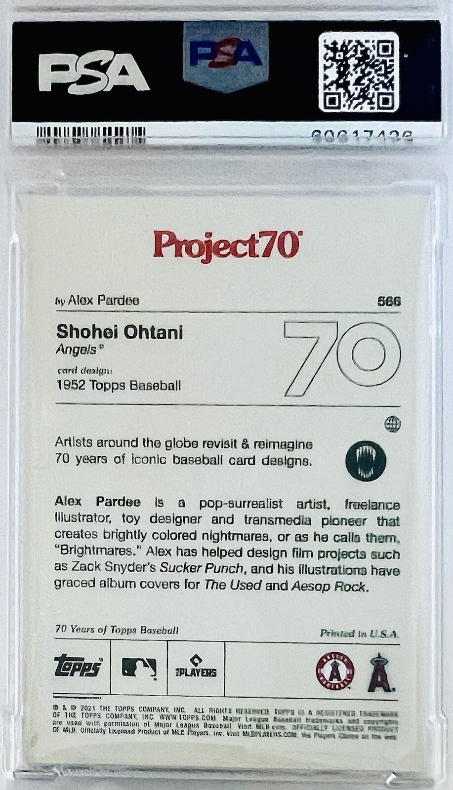 2021 Topps Project 70 Shohei Ohtani By Alex Pardee #566 PSA 10 💎 Low ...